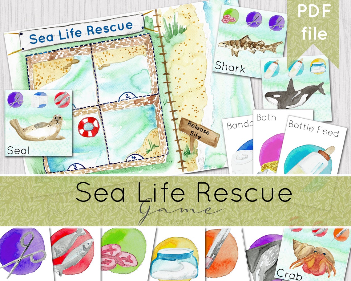 Sea Life Rescue Printable Game - Etsy