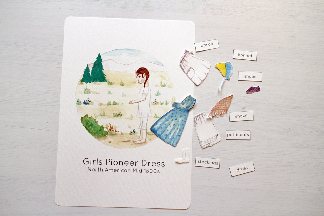 Dress a Pioneer Prairie Girl Printable Activity Poster | Historical ...