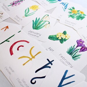 Calendar Flashcards Pack | Wildflower & Season Cards | DIGITAL DOWNLOAD ...