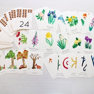 Calendar Flashcards Pack | Wildflower & Season Cards | DIGITAL DOWNLOAD ...