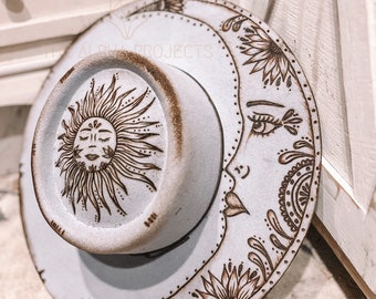 Custom Order. Made to Order Handcrafted Burned Wide Brim Hat. Burned ...