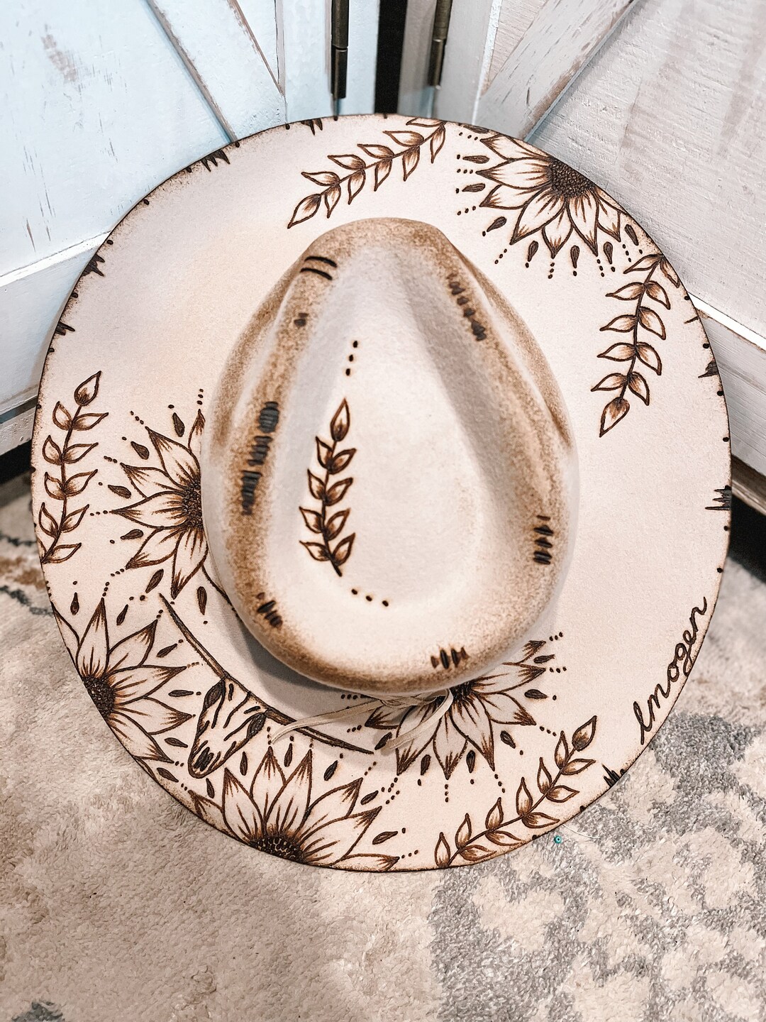 Lindsay: Bull Skull Mandala Sunflowers. Made to Order - Etsy