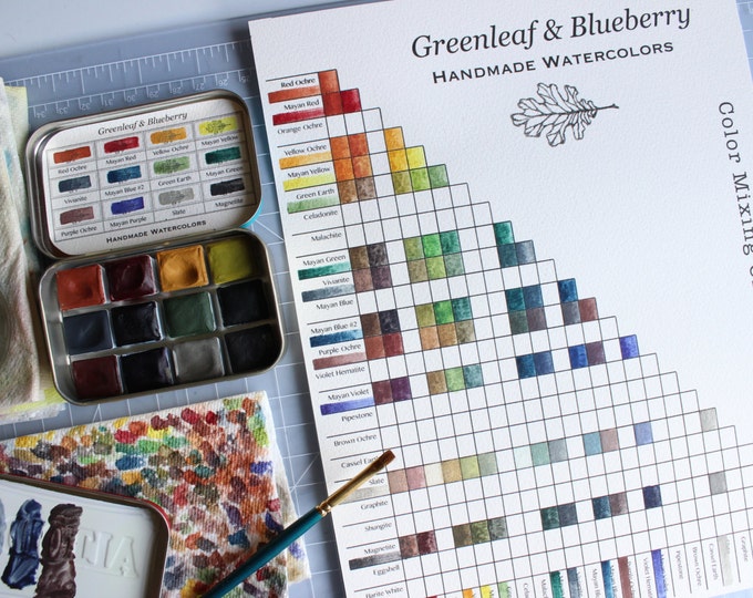 PRINTABLE Greenleaf & Blueberry Blank Color Mixing Chart, Print and ...