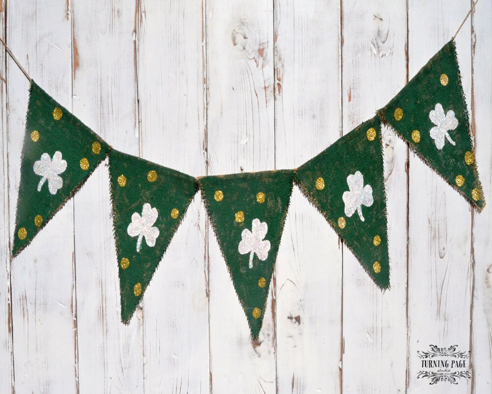 St Patrick's Day Burlap Banner, Flag, Bunting, Pennant...photo Prop ...