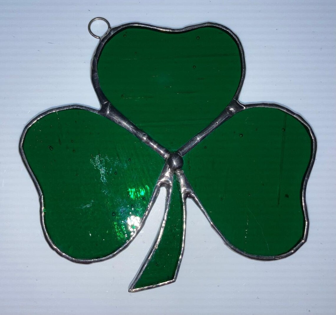 Stained Glass Shamrock Suncatcher - Etsy