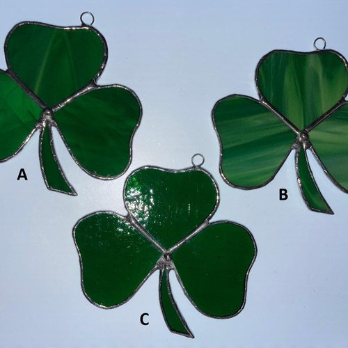 IRISH SHAMROCK St. Patrick's Day Stained Glass Handmade | Etsy