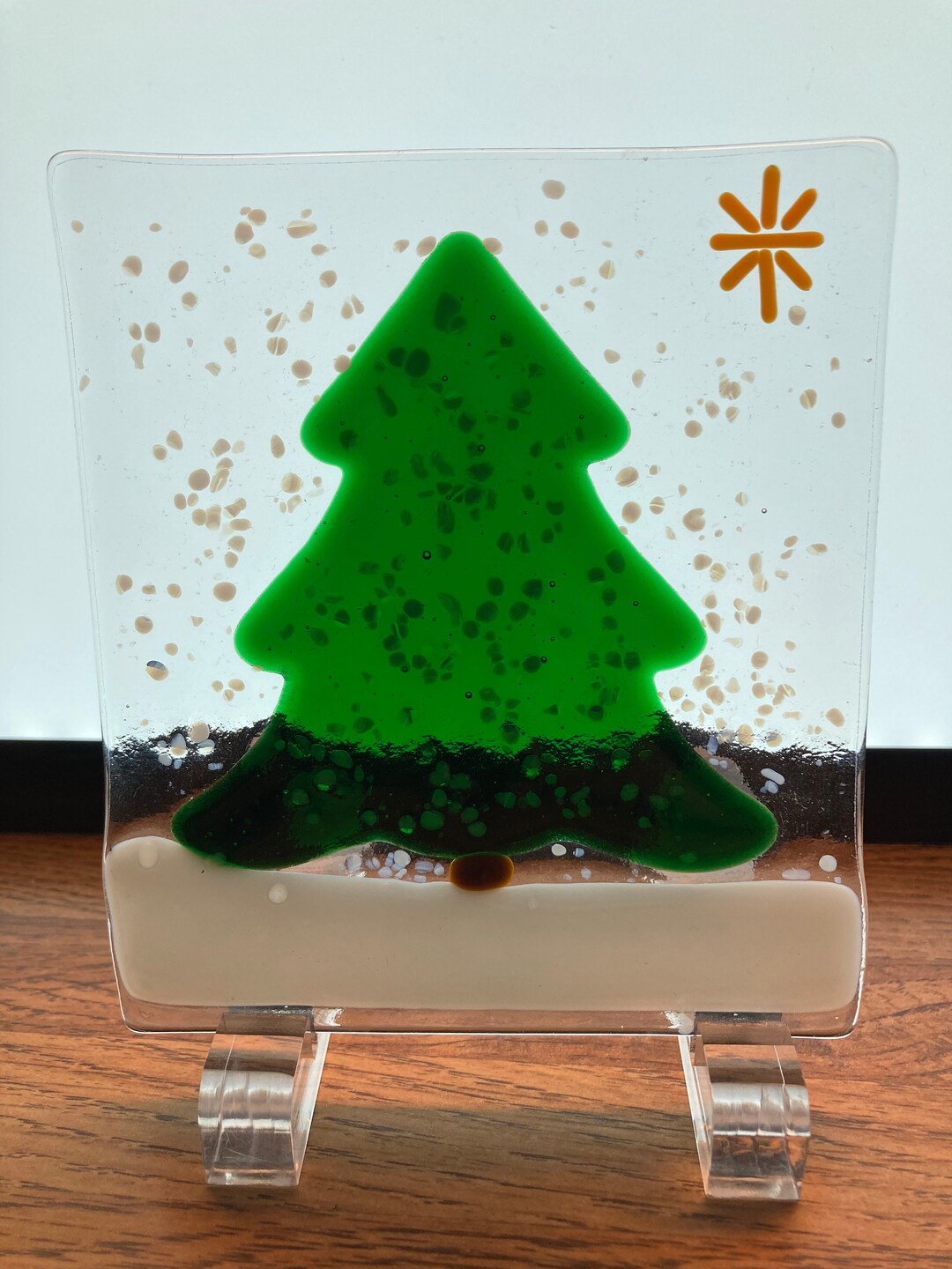 Fused Glass Pine Tree Panel - Etsy