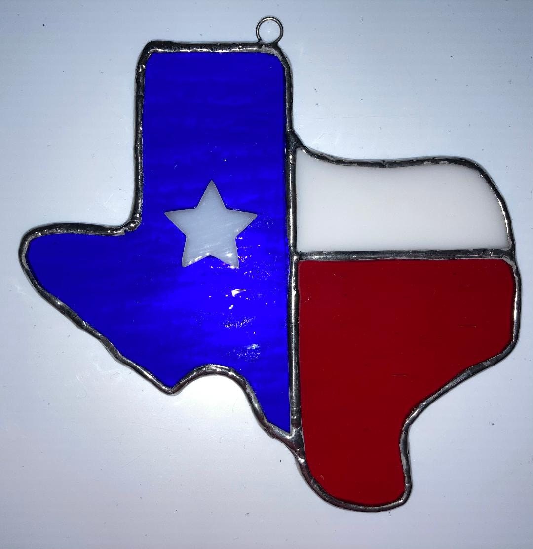 Stained Glass Texas State Suncatcher Ornament - Etsy