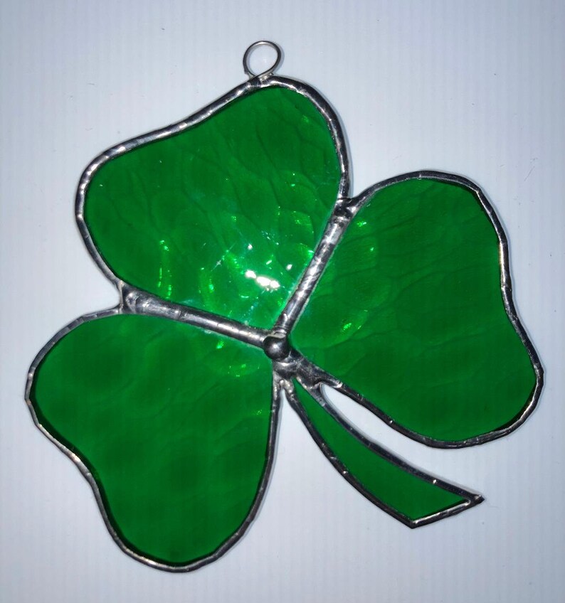Stained Glass Shamrock Suncatcher - Etsy
