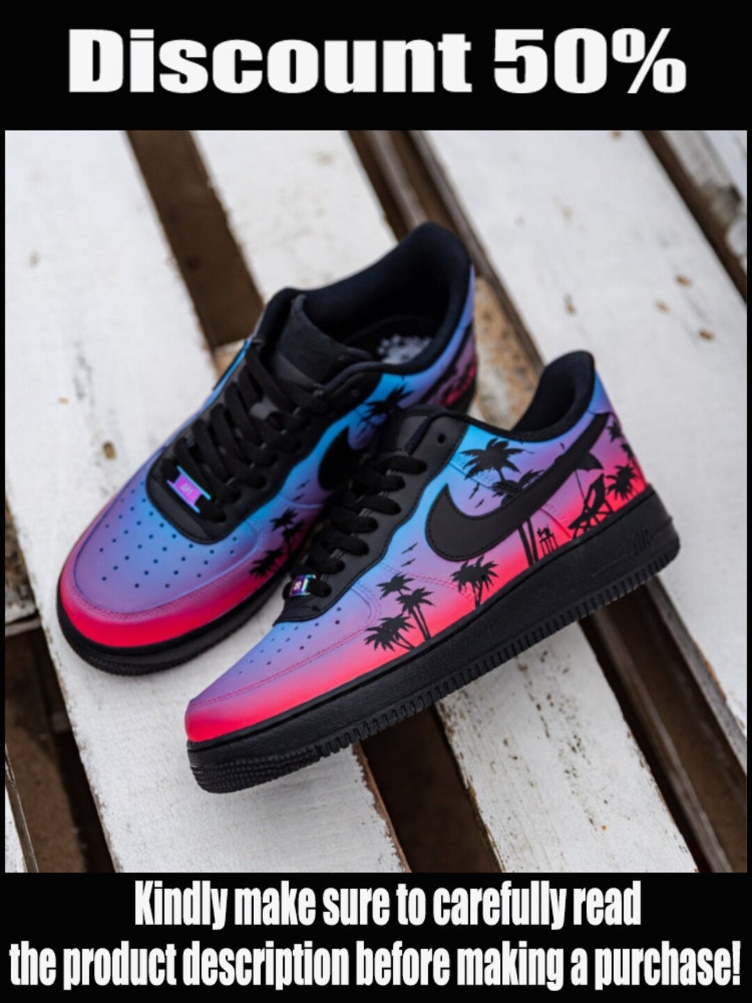 Custom AF1 Sunset in Miami Palm Tree, Custom Shoes, Hand Painted ...