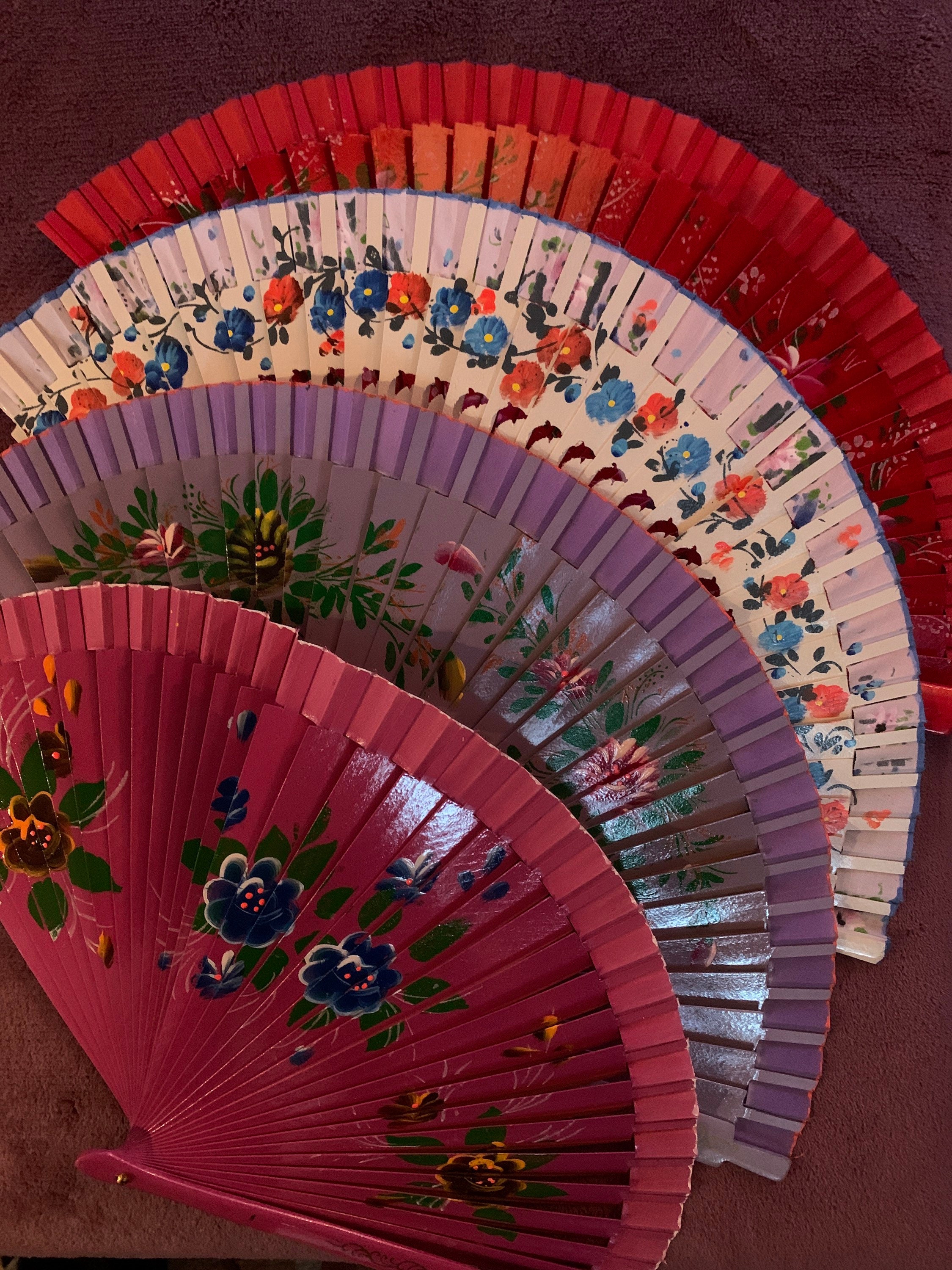 Handpainted Mexican Hand Fans - Etsy