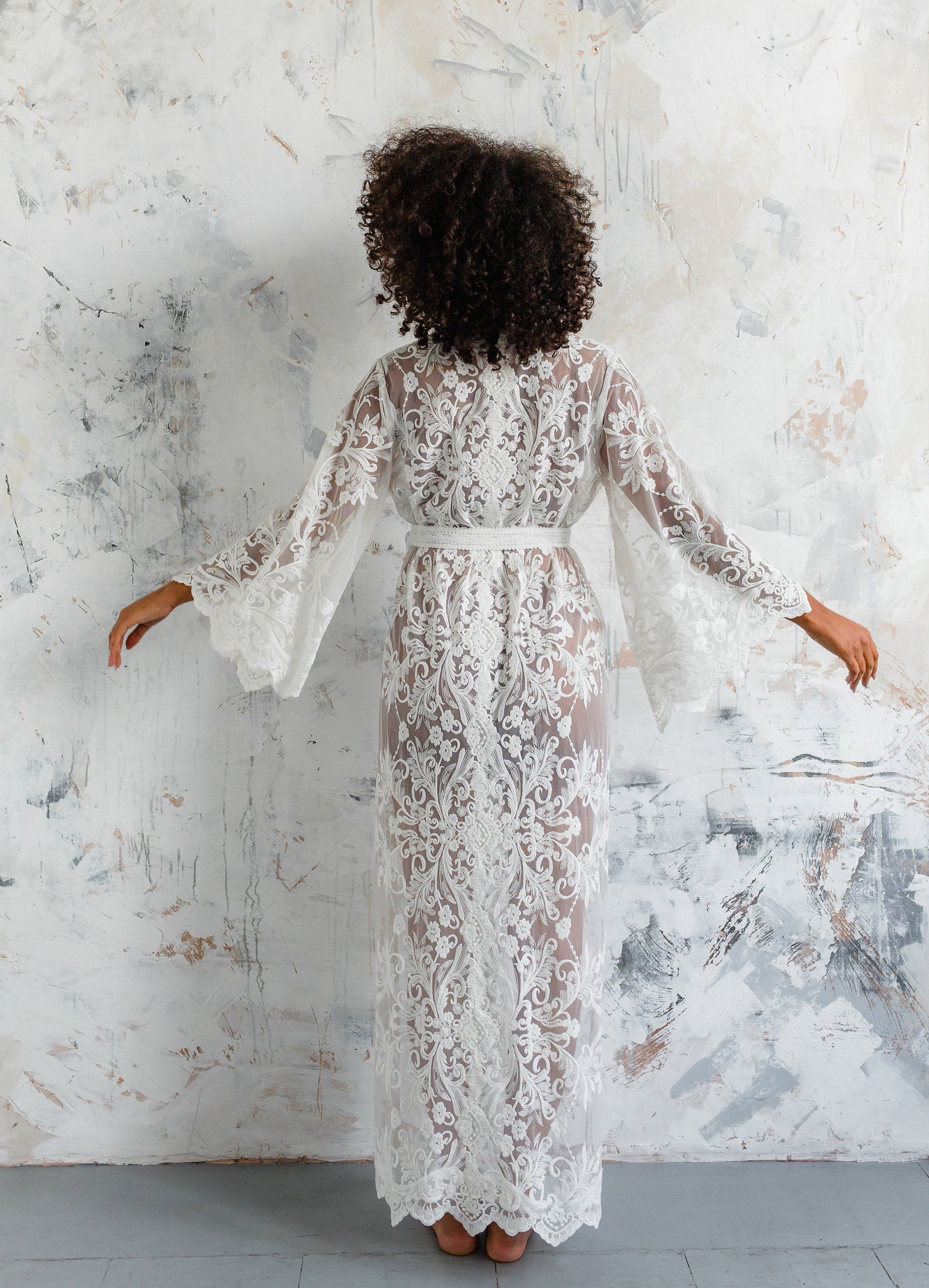 Boho Lace Cover up Kimono Robe Bohemian Luxury Lace Brides - Etsy UK