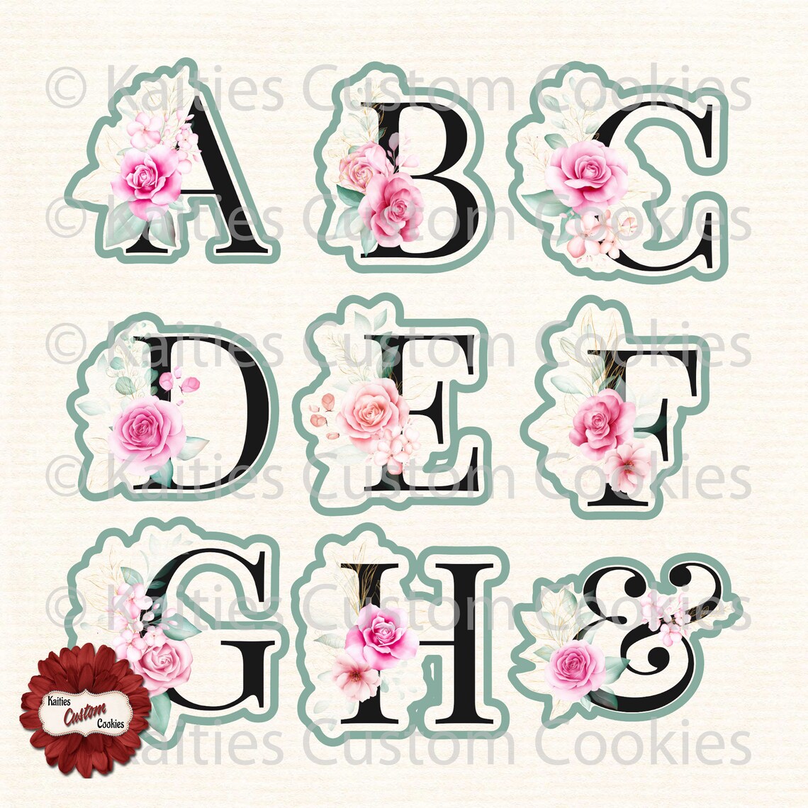 Floral Letter Cookie Cutters Fondant Cutters Clay Cutters Etsy
