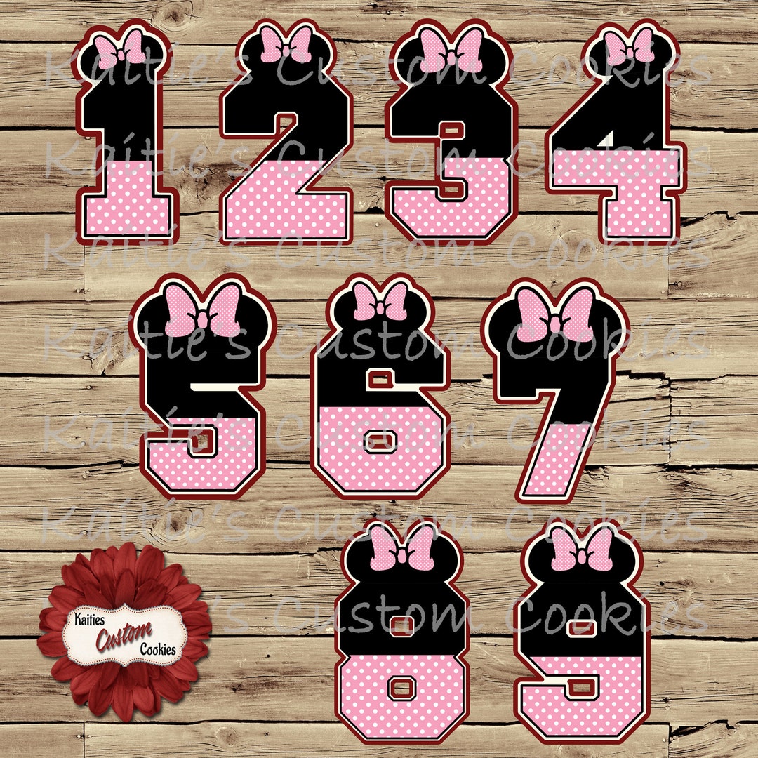 Mouse Theme Birthday Numbers Cookie Cutters / Fondant Cutters / Cookie ...