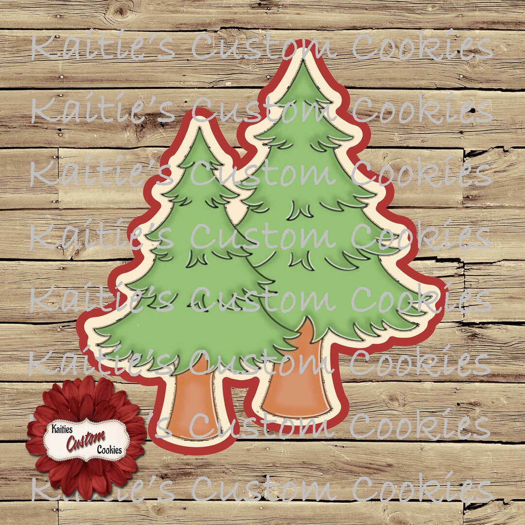 Double Pine Trees Cookie Cutter / STL File / Fondant Cutter / Clay ...