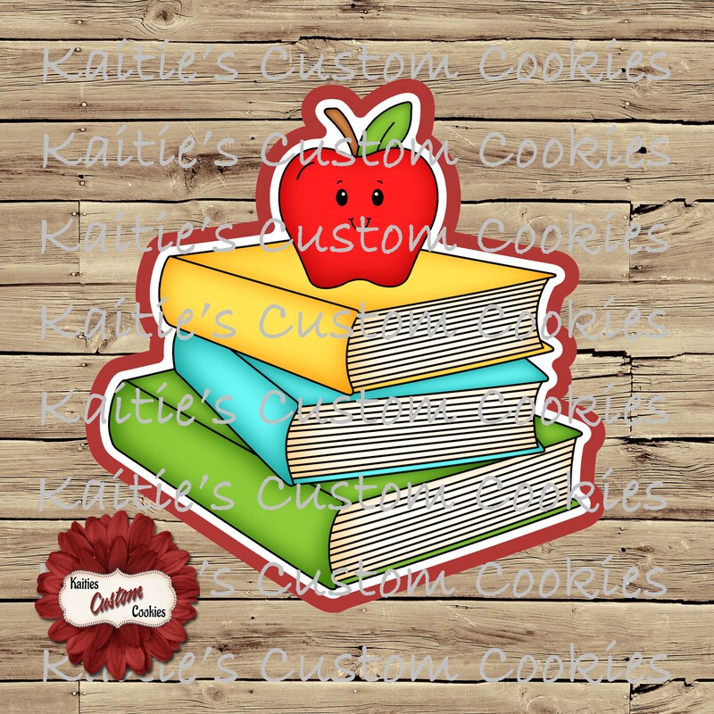 Stack of Books Stamp - Etsy