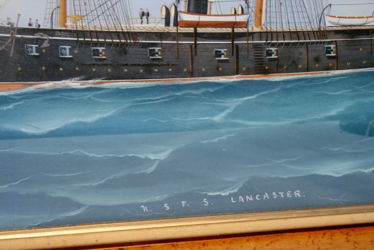 USS Lancaster 1870 Pacific Squadron Navy Ship Painting Naval - Etsy