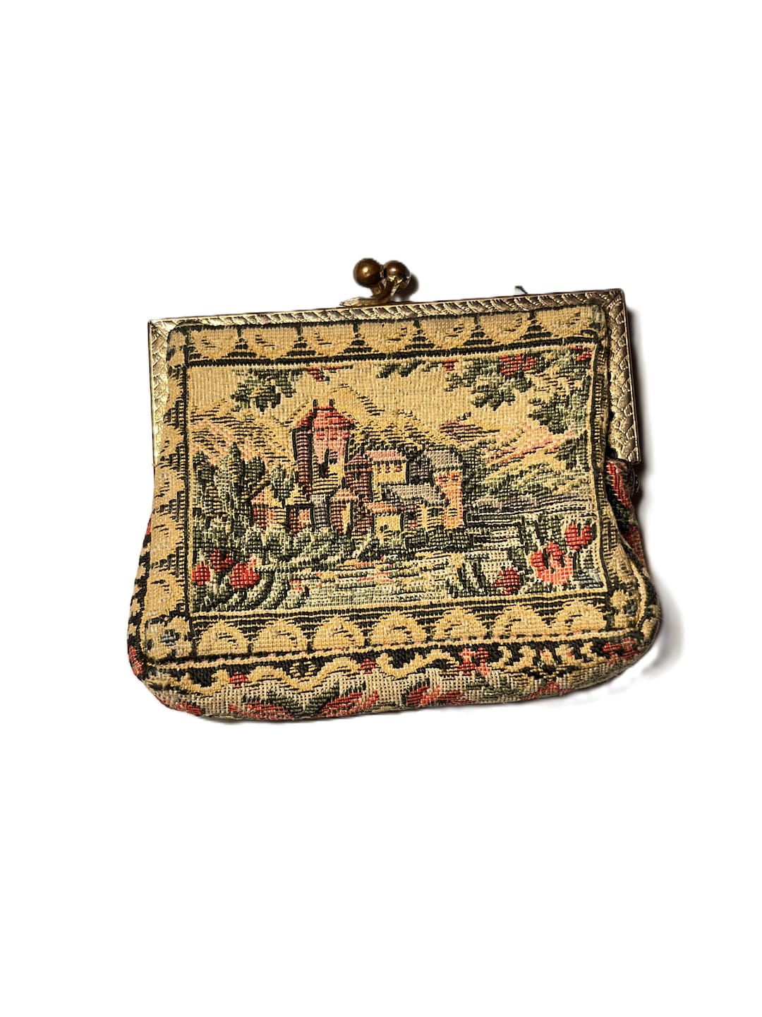 Edwardian Era Tapestry Coin Purse Made in France for Gimble Bros ...