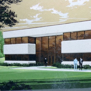 Thomas E. Rutledge Architectural Rendering A New Jersey Post | Etsy