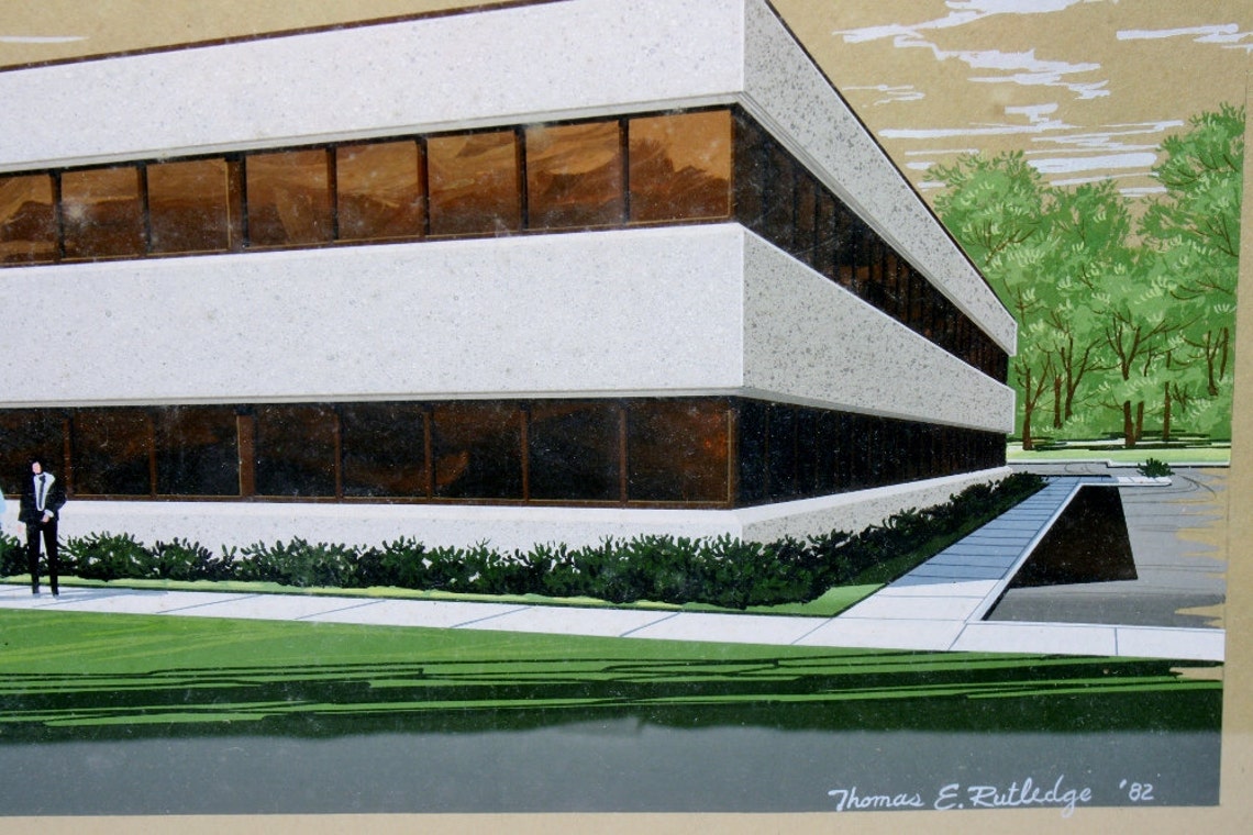 Thomas E. Rutledge Architectural Rendering A New Jersey Post | Etsy