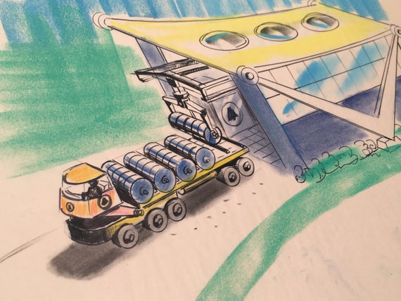 1950's Futurism Original Art Illustration 'Serve The | Etsy