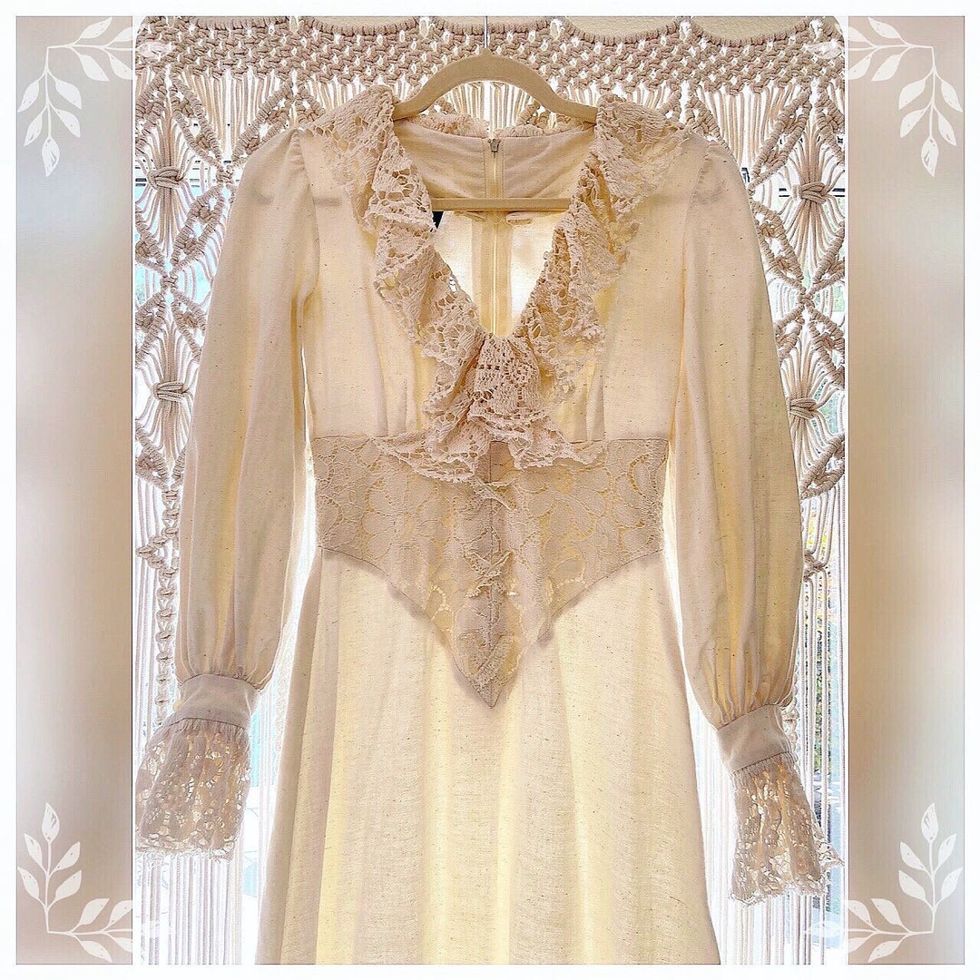 Vintage 1970’s Romantic Lace up Corset Prairie Maxi Dress - Etsy