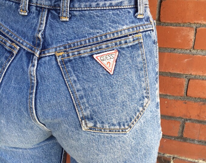 80s Guess Jeans 26 Waist Ankle Zip Skinny Ultra High Waist - Etsy
