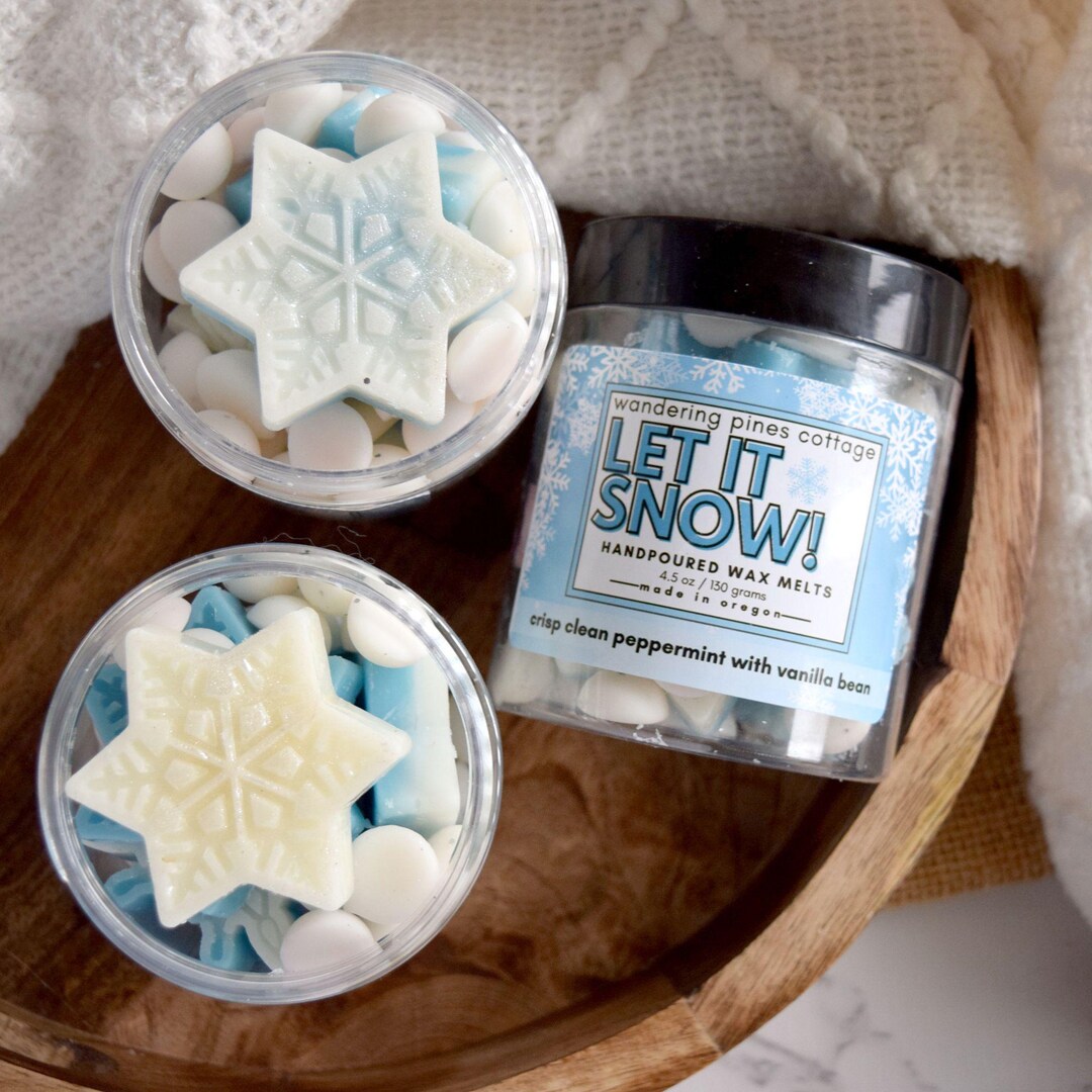 Snowflake Shaped Wax Melts in a Jar, Fun Christmas Winter Wax Melts ...