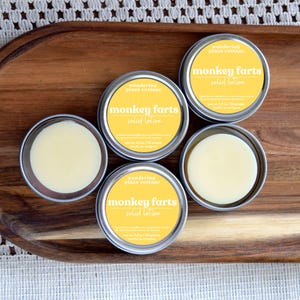 Monkey Farts Scented Lotion in a Tin, Solid Lotion Bar, Hand and Body ...