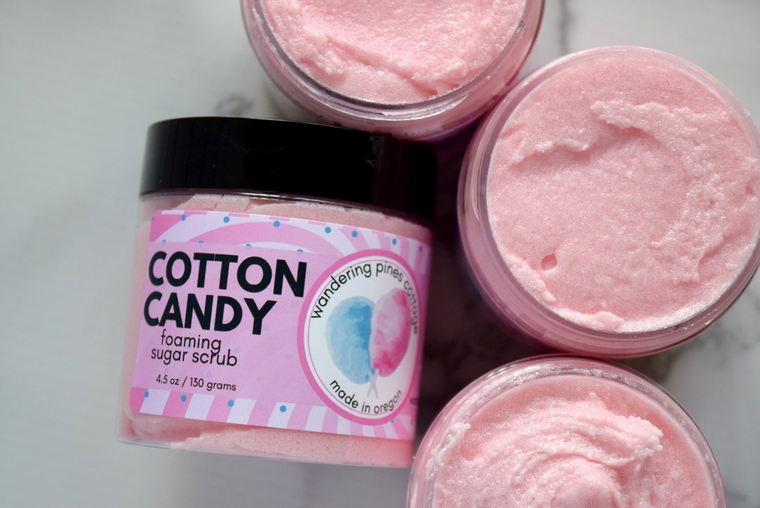 Cotton Candy Foaming Sugar Scrub, Exfoliating Cleanser - Etsy