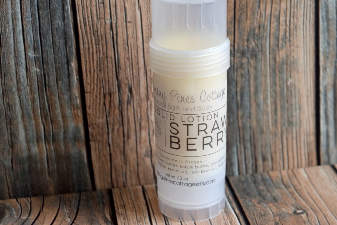 Strawberry Solid Lotion Bar, handmade lotion, solid Lotion Stick,lotion ...