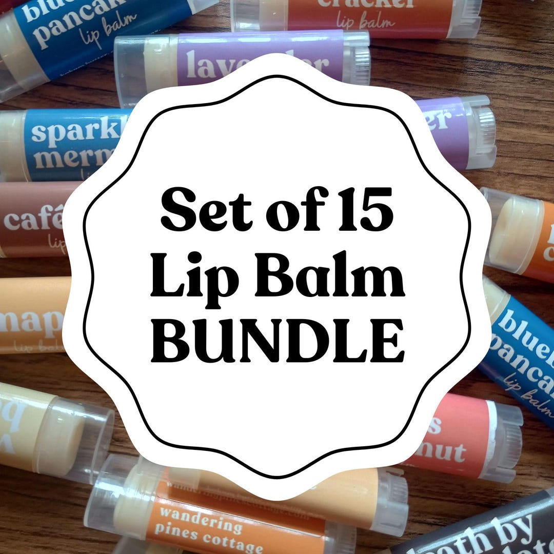 Lip Balm Variety Pack, Large Lip Balm Bundle, Vegan Lip Balm, Spa Pack ...