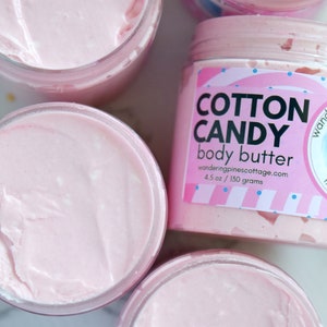Cotton Candy Body Butter, Shea Body Cream, Hand and Body Lotion ...