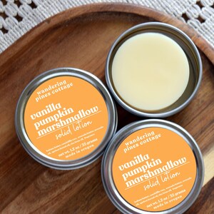 Vanilla Pumpkin Marshmallow Solid Lotion Bar: Vegan Skin Repair Balm - Etsy