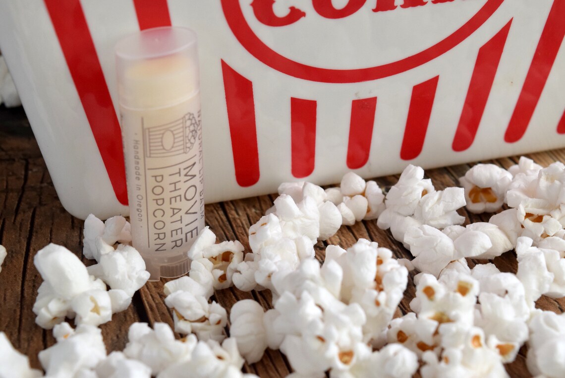 Movie Theater Popcorn Flavored Lip Balm, Vegan Lip Balm, Hot Buttered ...