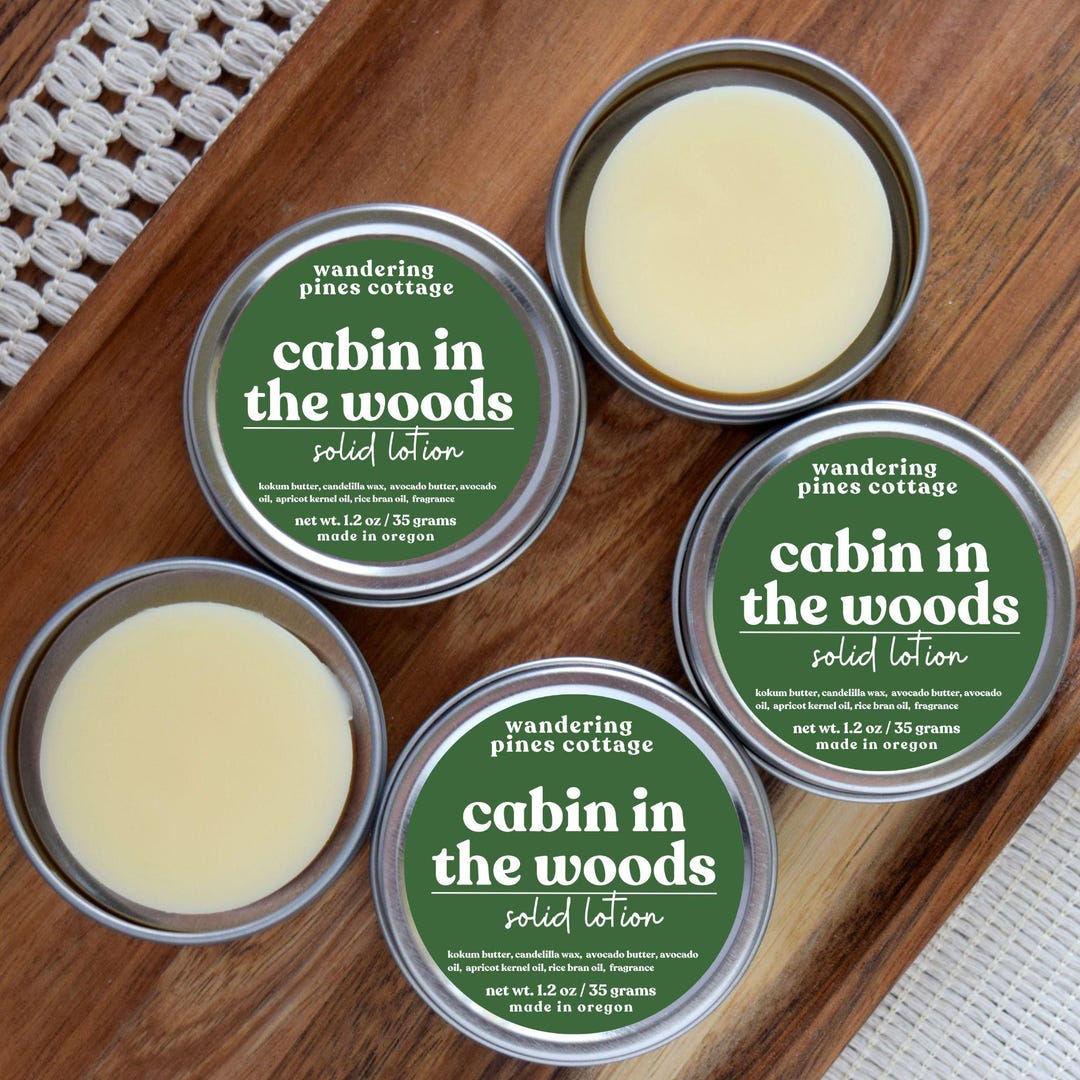 Cabin in the Woods Solid Lotion Tin: Woodsy Scent, Dry Skin Salve - Etsy