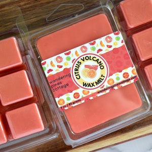 Citrus Volcano Melt, Wax Tart for Warmers, Clamshell Wax Melt ...
