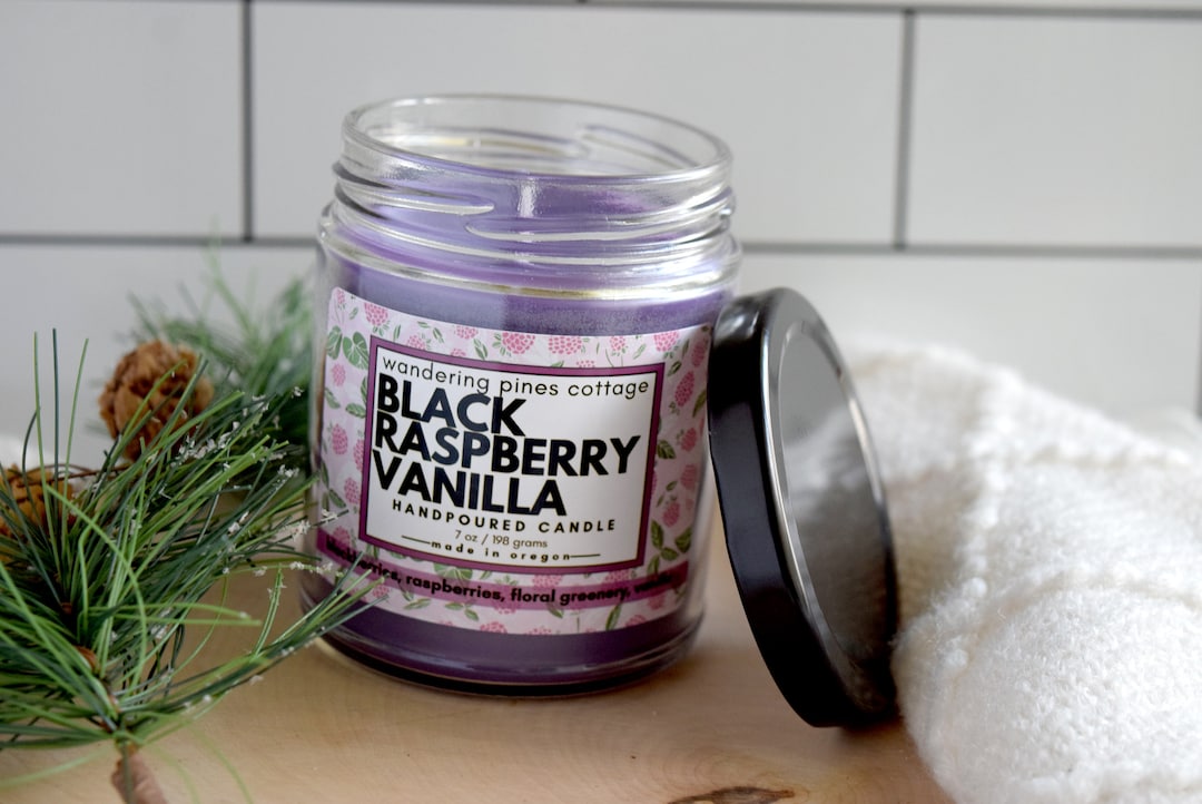 Scented Candle, Black Raspberry Vanilla Candle, Fruity Scent, Home ...