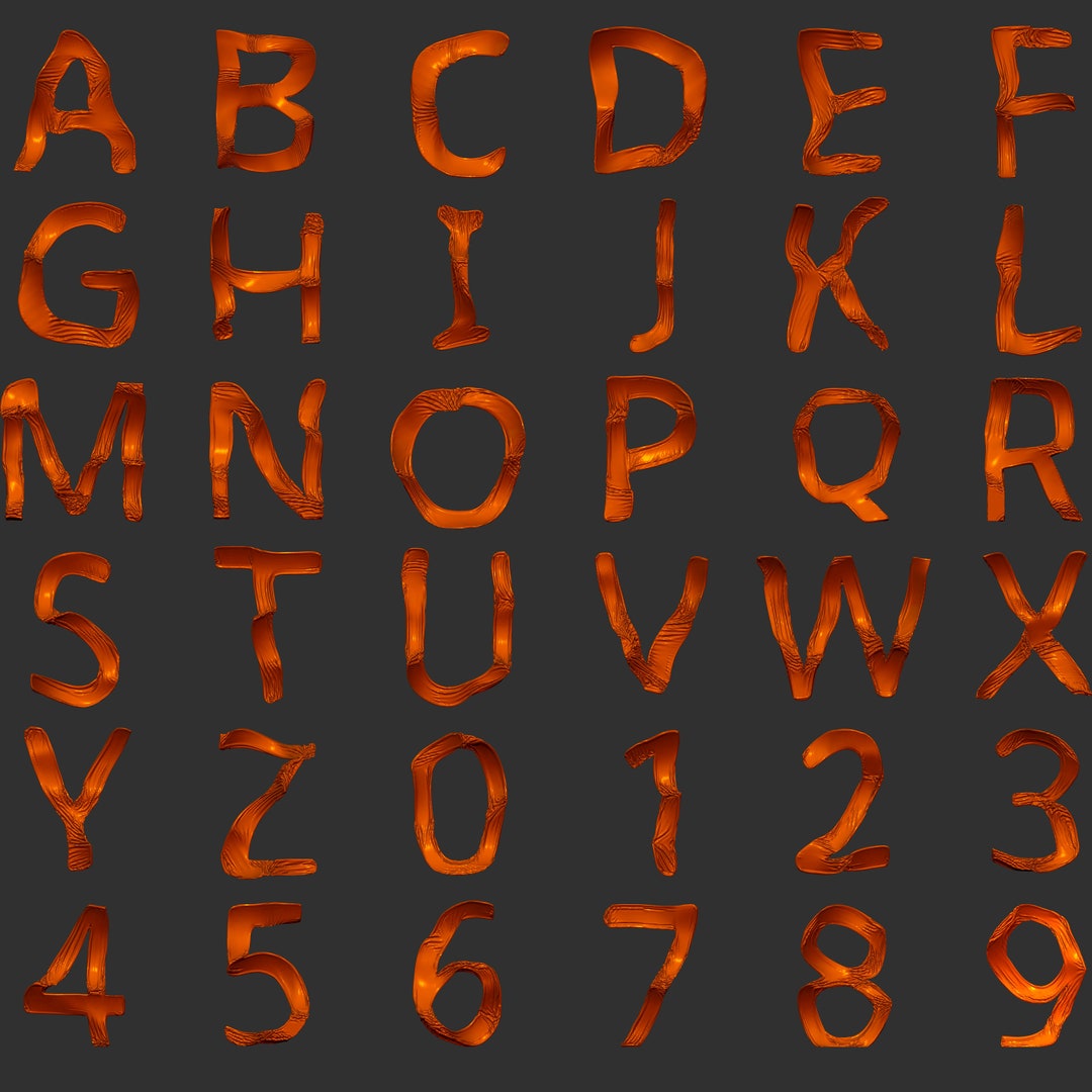 Flattened Plastic Clipart Font - Etsy