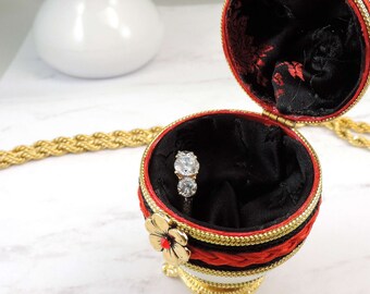 Red Wedding Ring Box - Etsy