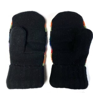 Bright Wool Mittens With Flip Top and Fleece Lining - Etsy