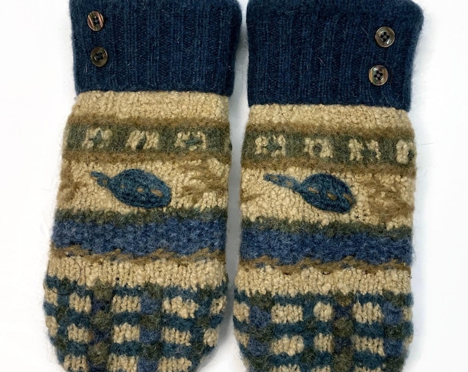 Fleece Lined Wool Mittens With Suede Palms - Etsy