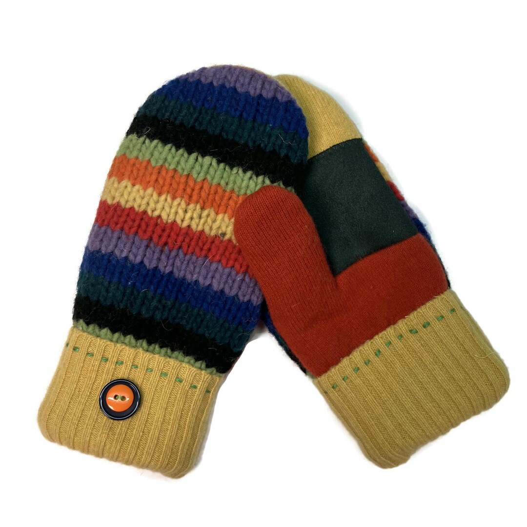 Fleece Lined Wool Mittens With Washable Faux Suede Palms - Etsy