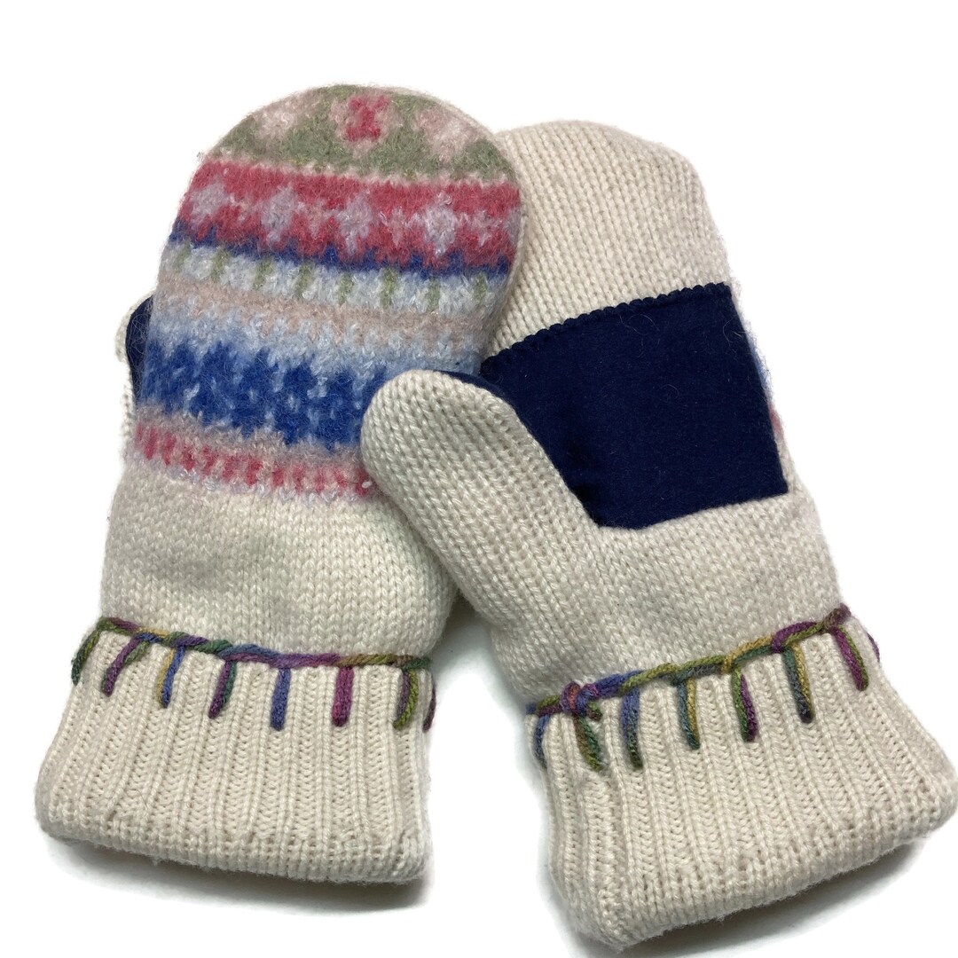 Suede Palm Wool Sweater Mittens for Women - Etsy