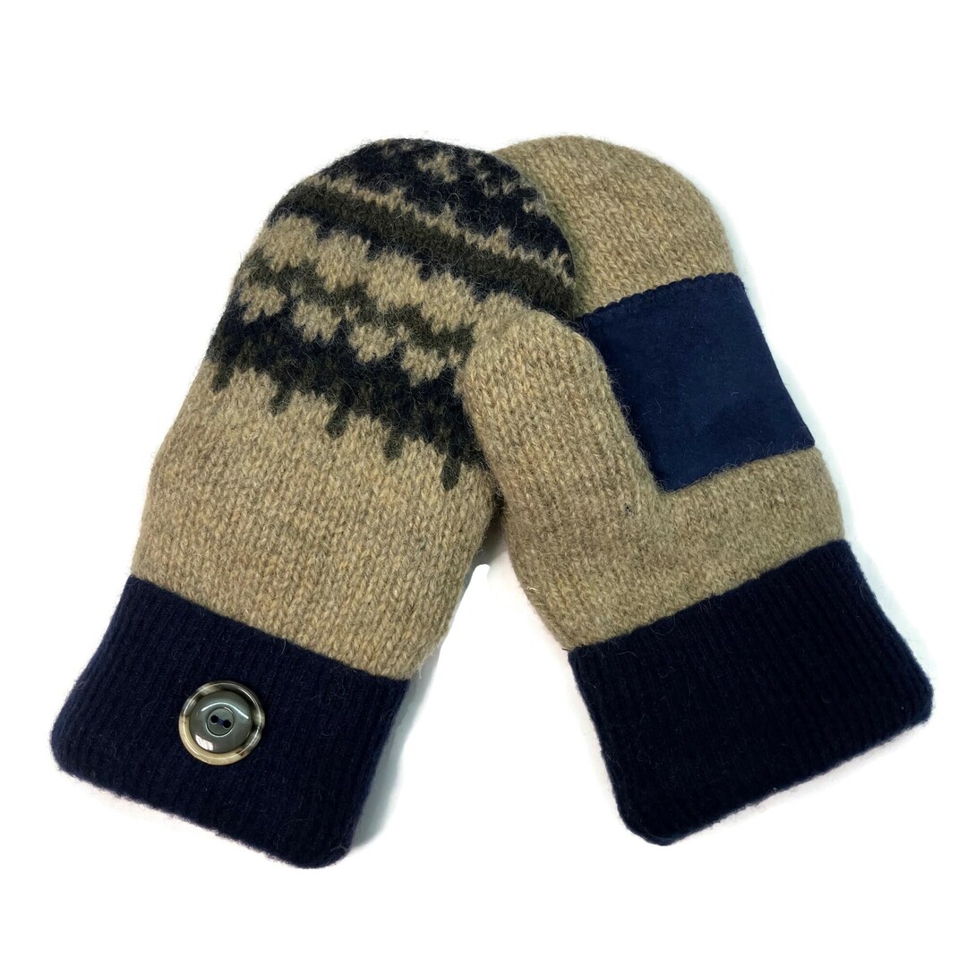 Wool Mittens With Suede Palms and Fully Lined With New Fleece - Etsy
