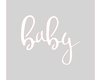 Baby Word Stencil - Etsy