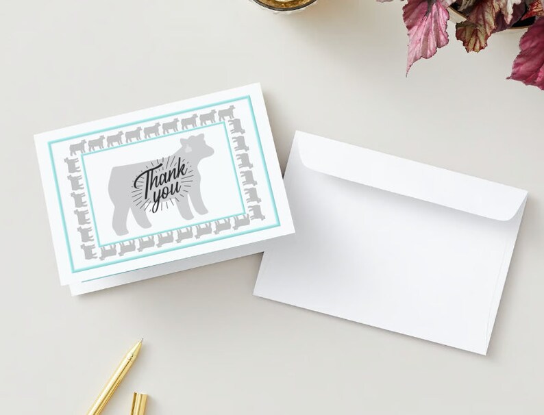 Printable Livestock Show Thank You Card | PDF | Foldable Thank You Card ...