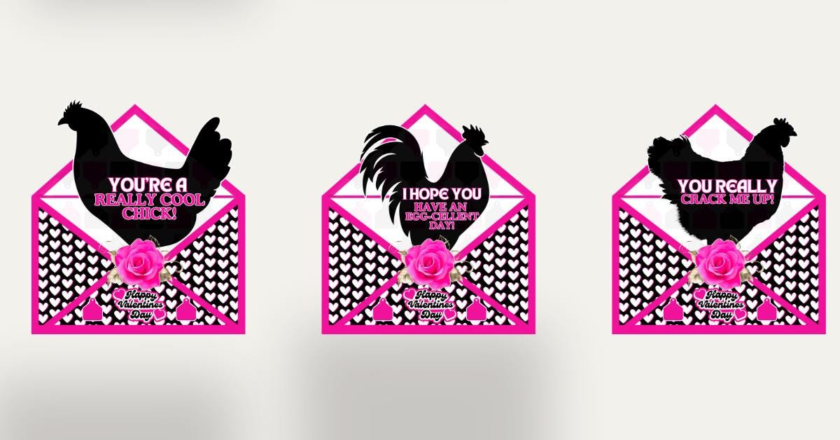 Livestock Themed Valentine's Day Cards - PNG | 30 Designs Included ...