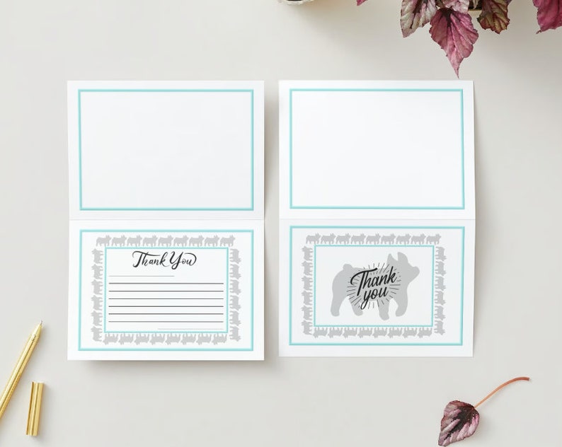 Printable Livestock Show Thank You Card | PDF | Foldable Thank You Card ...