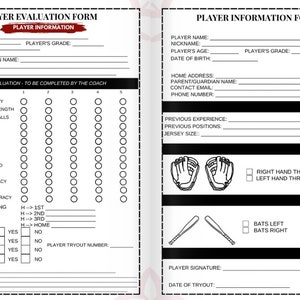Printable Softball Player Evaluation Forms for Tryouts Stay Organized ...